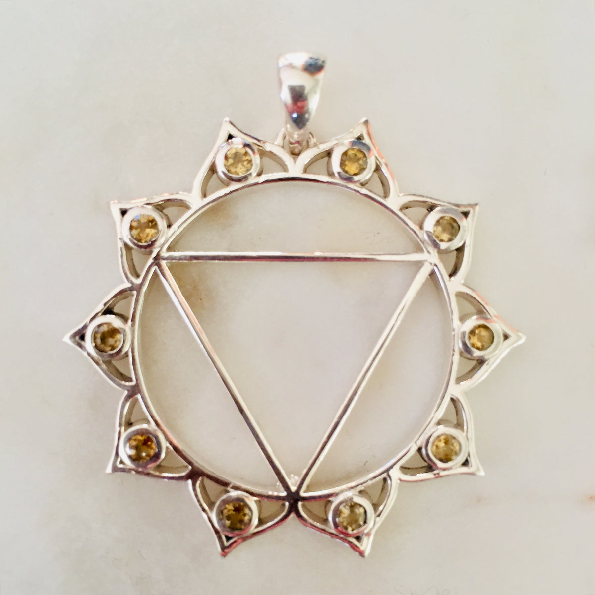7 Chakras: Sterling Silver and Yellow Citrine Solar Plexus Chakra Pend ...